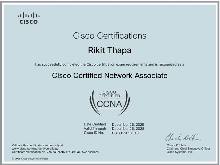 Rikit Thapa — IT Support & Network Technician